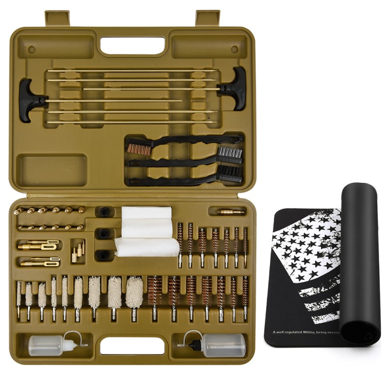 IUNIO Universal Gun Cleaning Kit Supplies Solid Brass Rods Jags Slotted ...